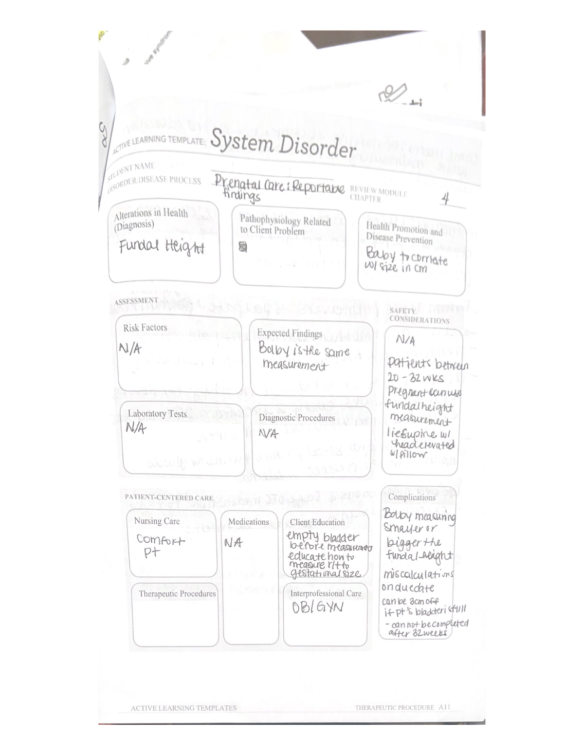 Alterations in Health - ati maternal templates - NUR 2300 - Studocu