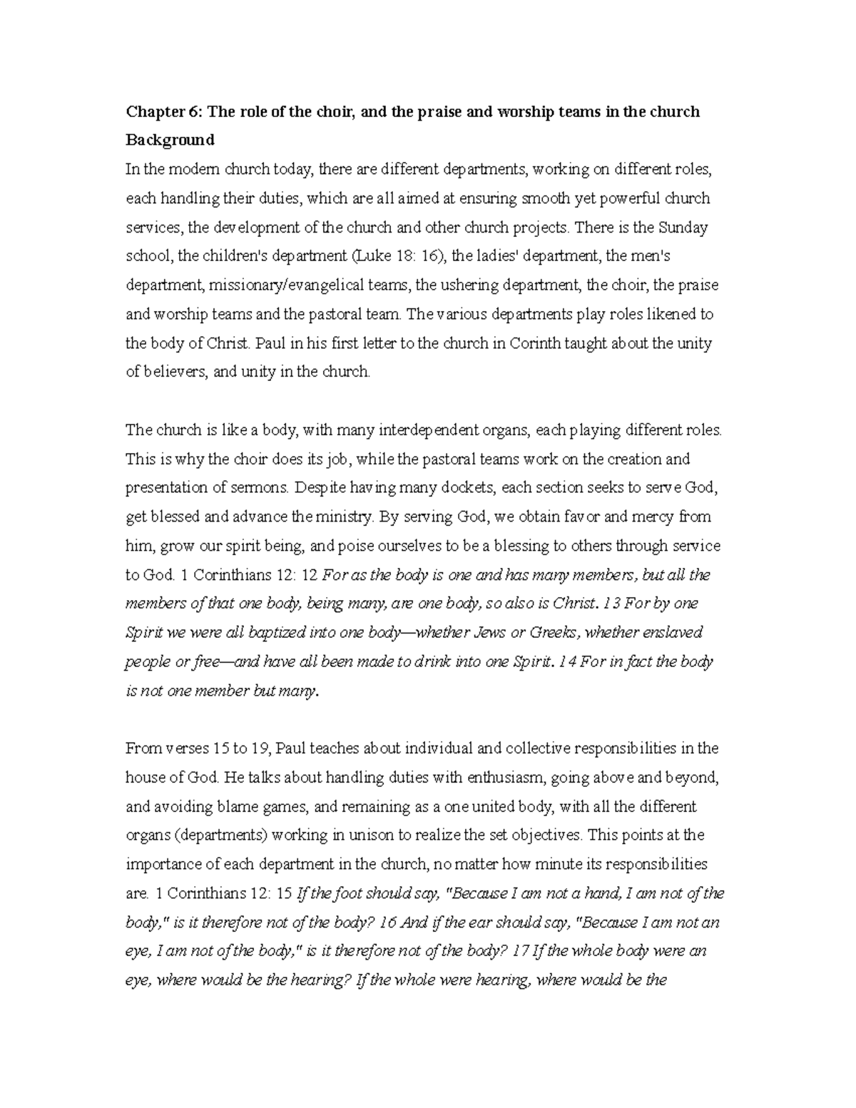 chapter-6-christian-philosophy-chapter-6-the-role-of-the-choir