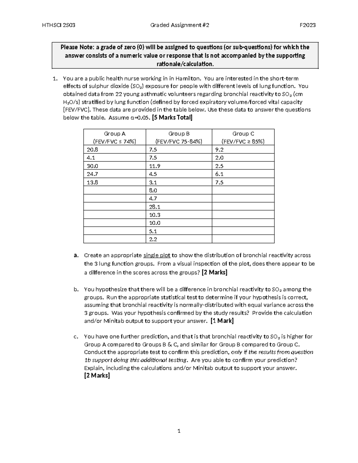 Graded Assignment 2 (F2023) - Please Note: a grade of zero (0) will be ...