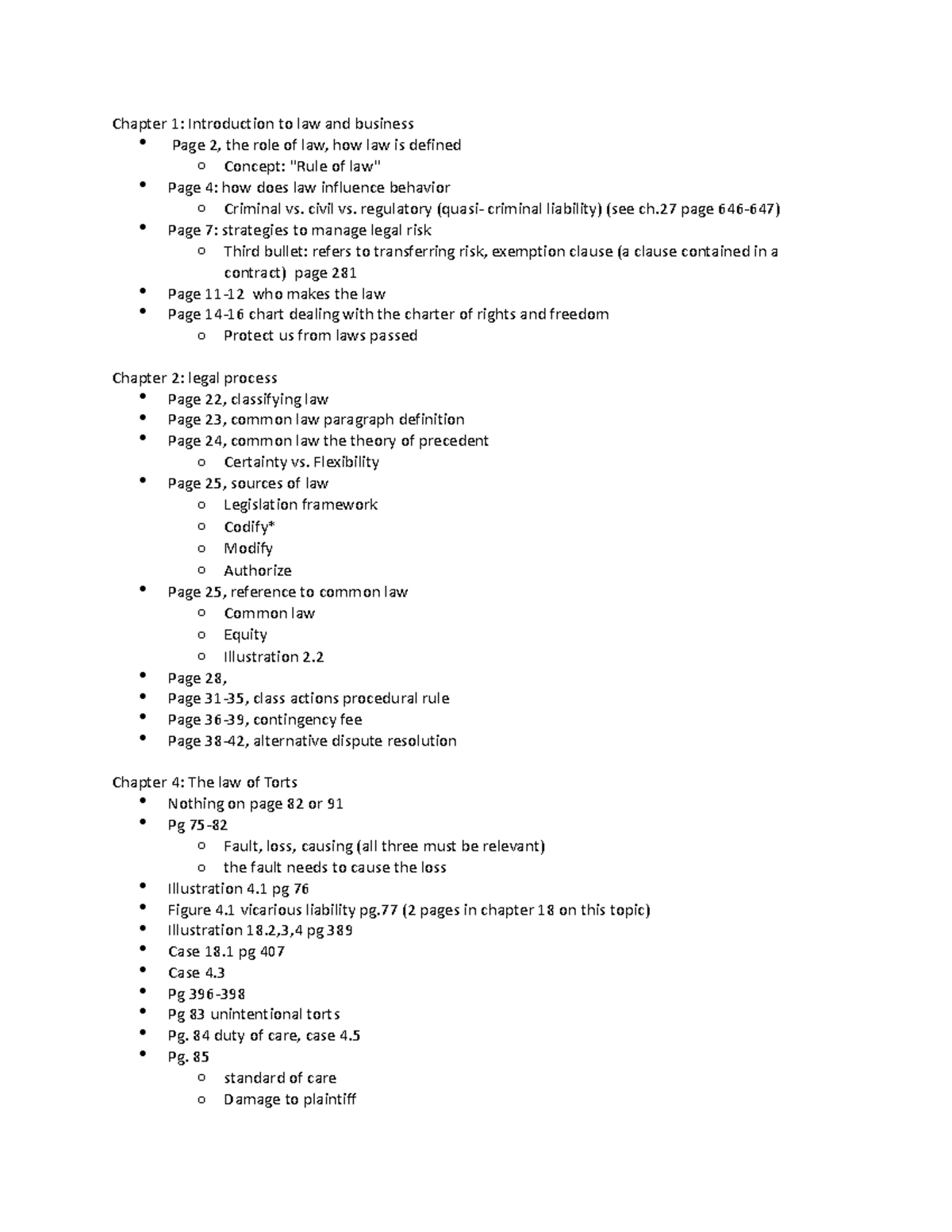 Business law notes -1 - Chapter 1: Introduction to law and business ...