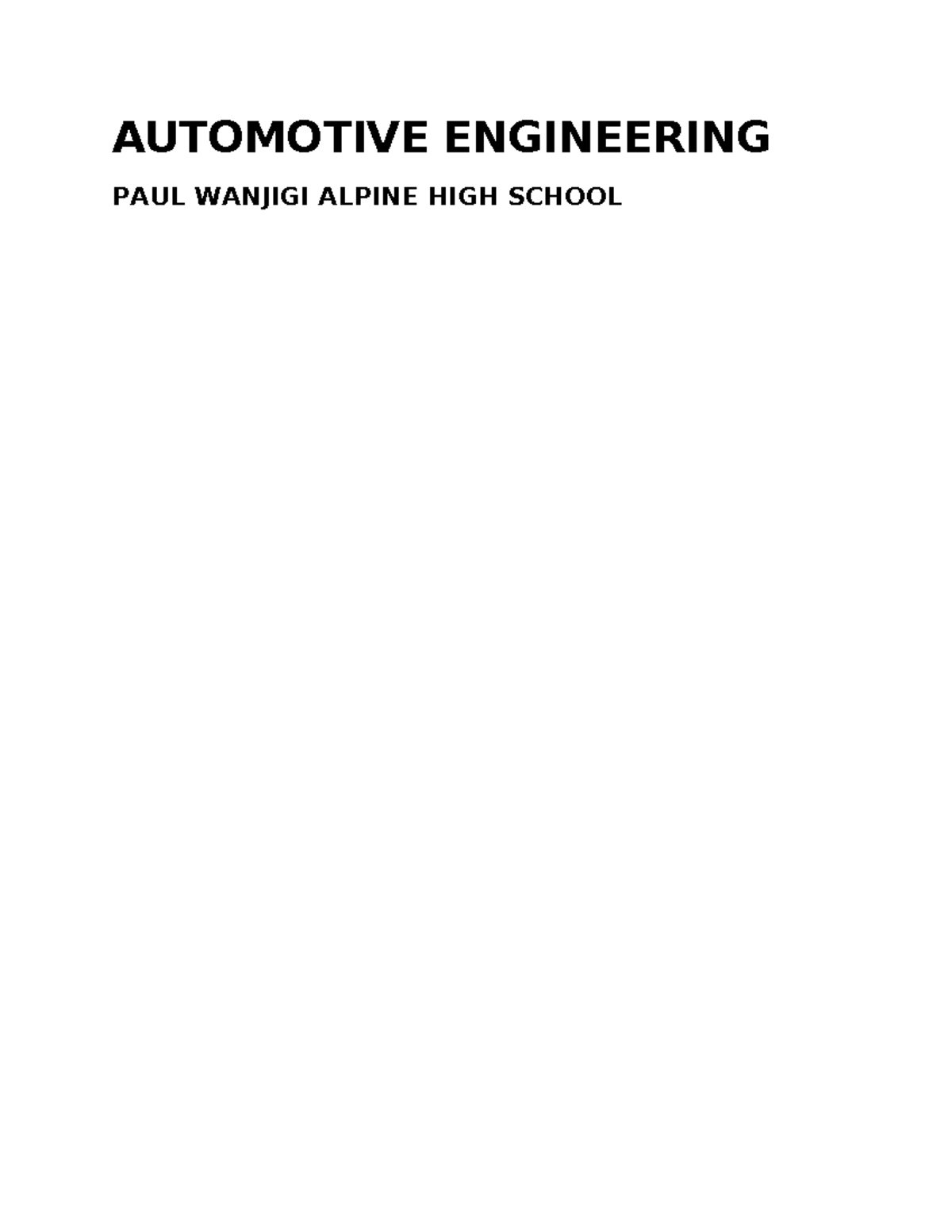 Automotive Engineering Curriculum DVT PWA - AUTOMOTIVE ENGINEERING PAUL ...