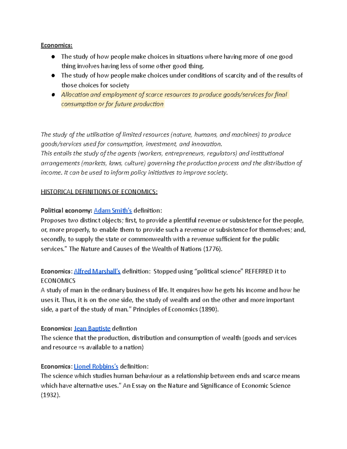 Core concepts and tools - Economics: The study of how people make ...