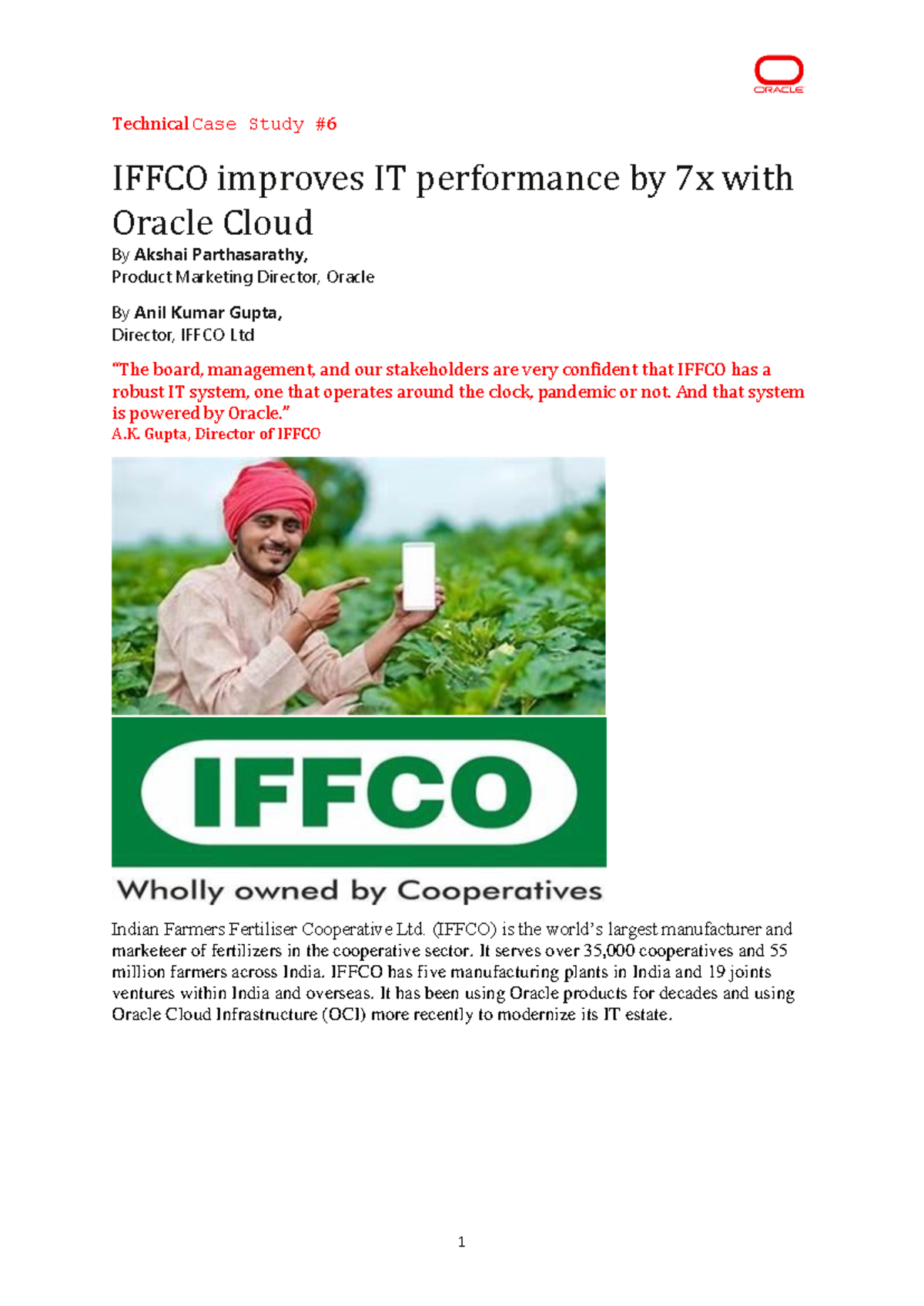 Iffico - Something different topic - Technical Case Study # 6 IFFCO ...