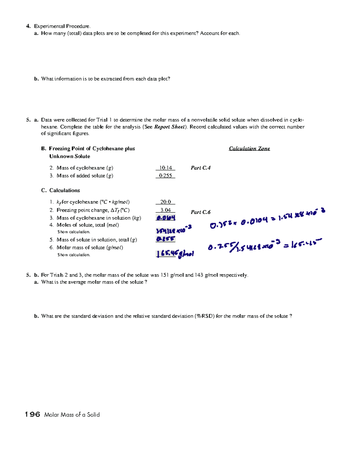 Exp 14 prelab - 4. Experimental Procedure. a. How many (total) data plots are to be completed ...