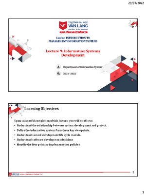 L10 Trends in Information Systems SV - Course: INTRODUCTION TO ...