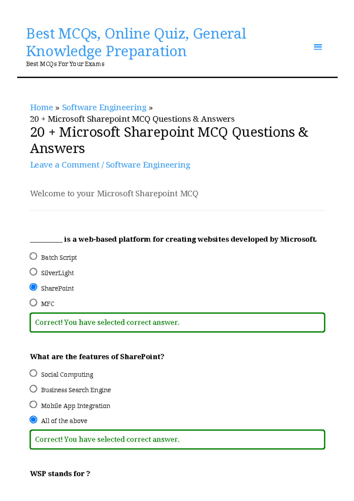 Web To Pdf 20220728165500 - Home20 + Microsoft Sharepoint MCQ Questions ...