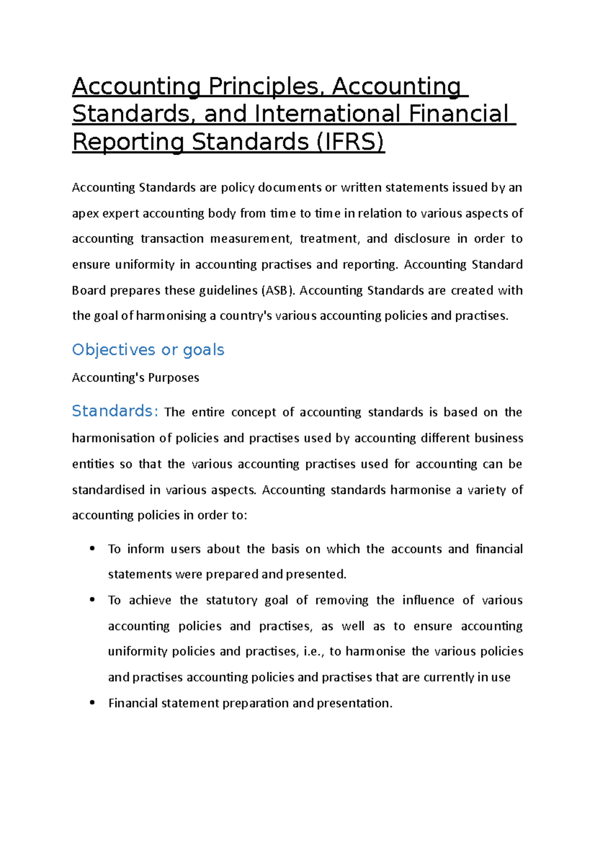 Accounting Principles, Accounting Standards, and International ...