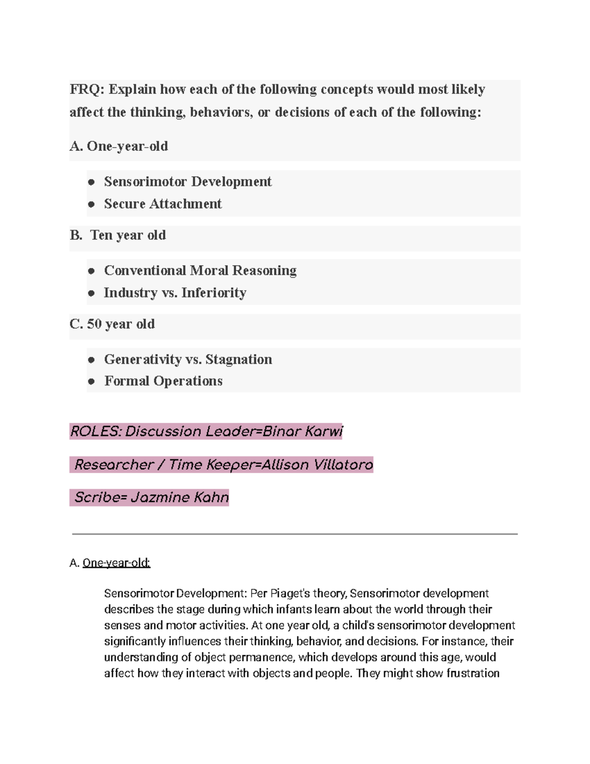 Unit 6 Group FRQ - FRQ: Explain how each of the following concepts ...