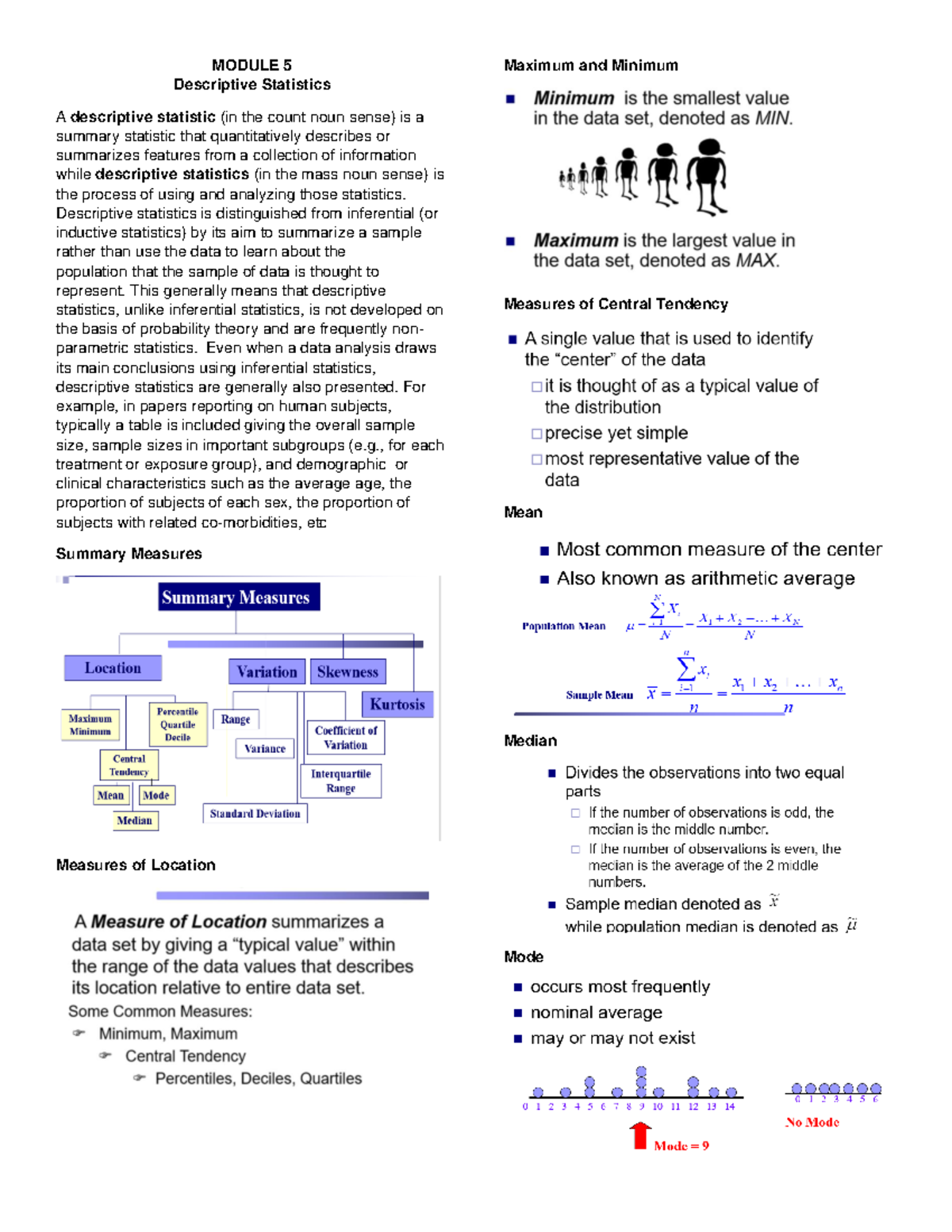 Statistics Chapter Notes -Descriptive Statistic and Inferential ...