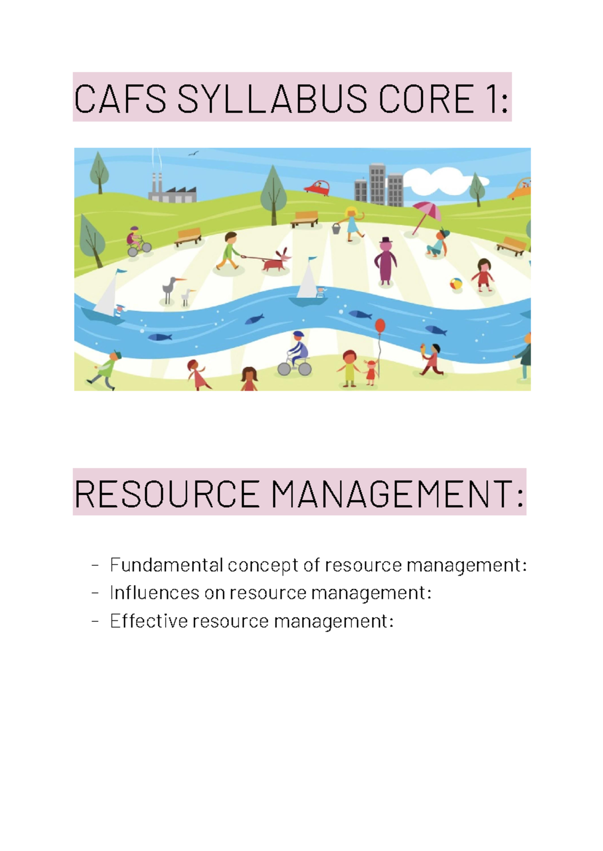 Cafs syllabus year 11 modules 1-3 - CAFS SYLLABUS CORE 1: RESOURCE ...