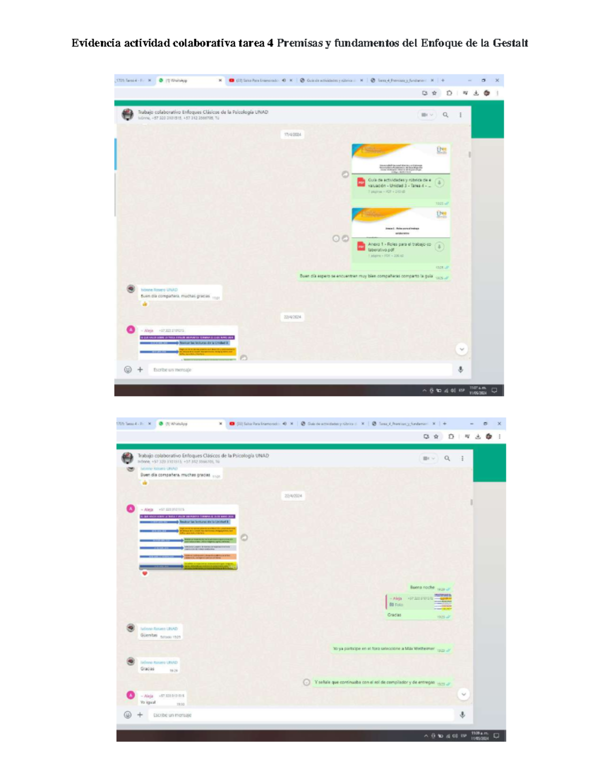Evidencia actividad colaborativa tarea 4 Premisas y fundamentos del Enfoque de la Gestalt - Studocu