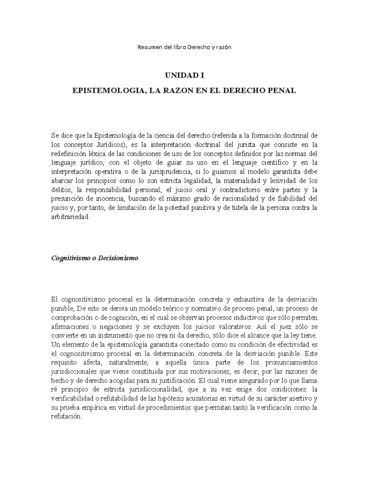 Resumen del libro Derecho y razón - Resumen del libro Derecho y razón ...