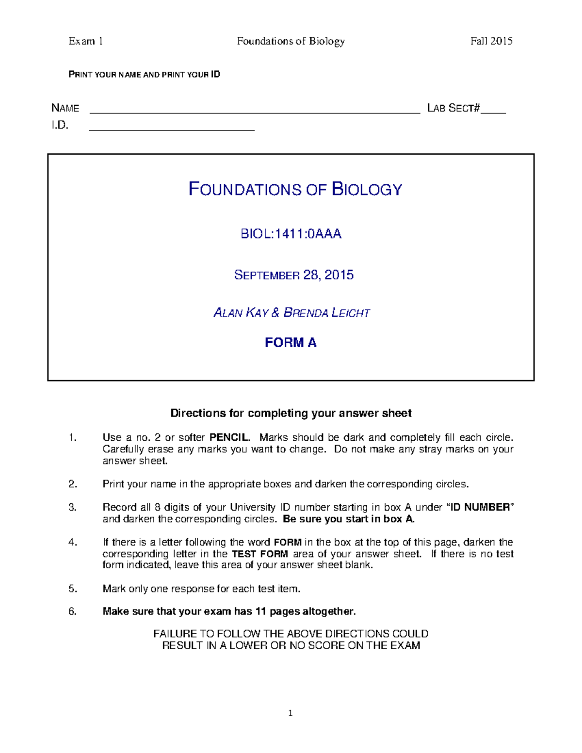 Exam 1 - Practice Exam v I - PRINT YOUR NAME AND PRINT YOUR ID NAME - Studocu