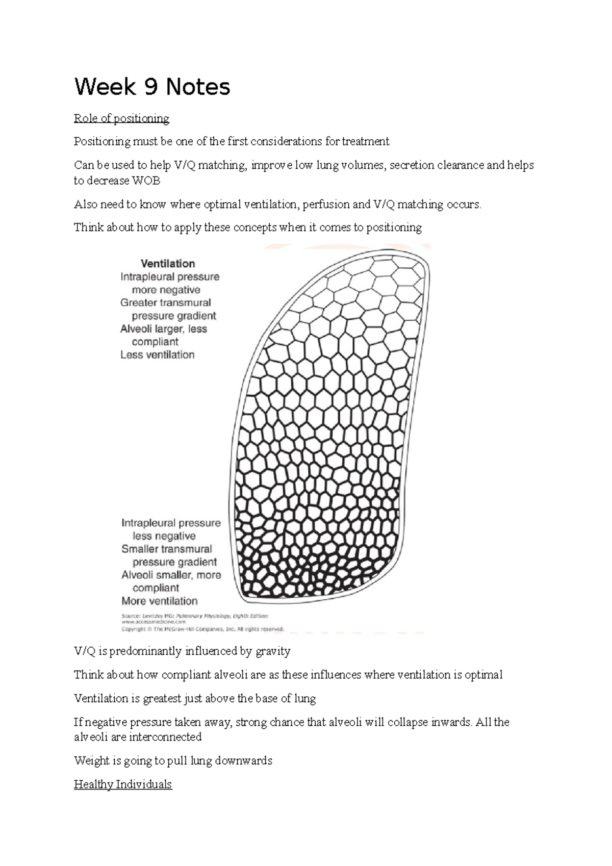 Positioning Notes - Week 9 Notes Role of positioning Positioning must ...
