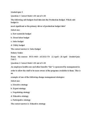 Unit 3 Graded Quiz - Forming task forces and project workgroups is an ...