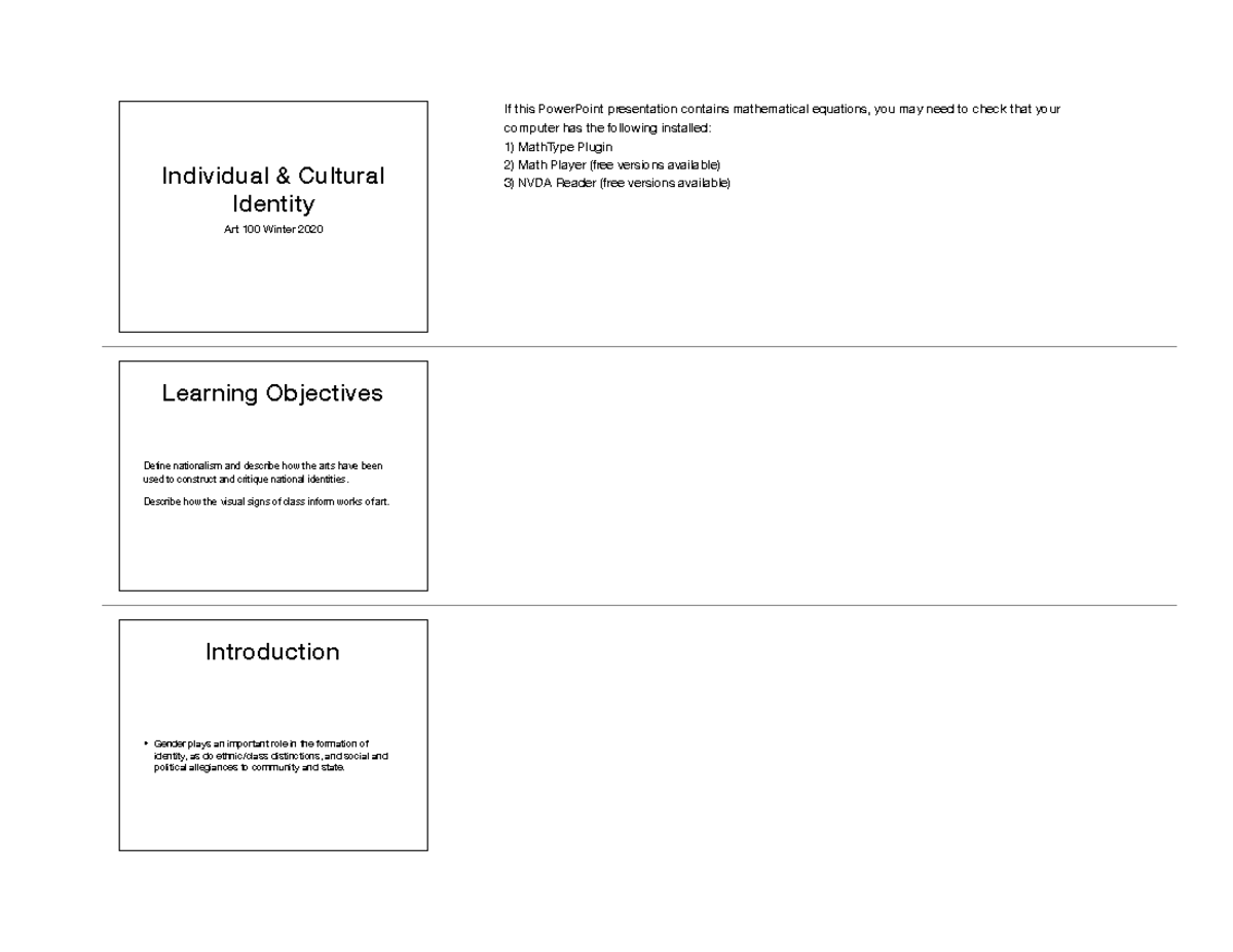 05 Identity notes and images - Individual & Cultural Identity Art 100 ...