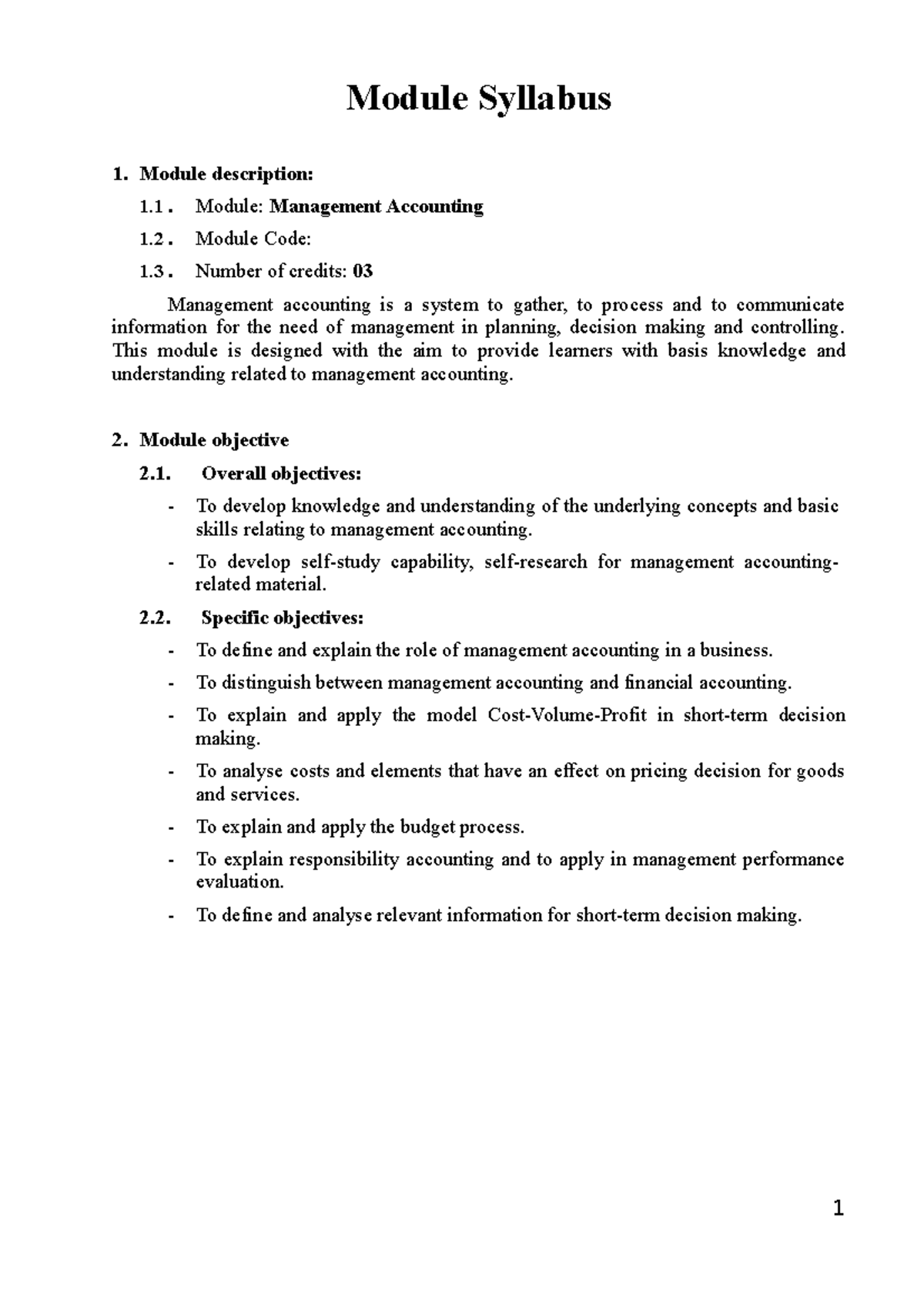 Module Syllabus Daafadf Module Syllabus 1 Module Description 1