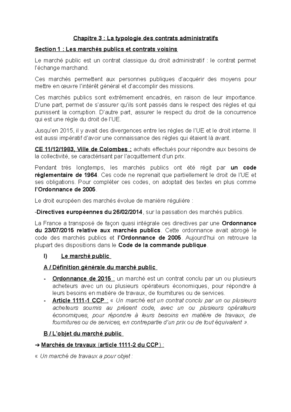 Contrat administratif 2022 - Chapitre 3 : La typologie des contrats ...