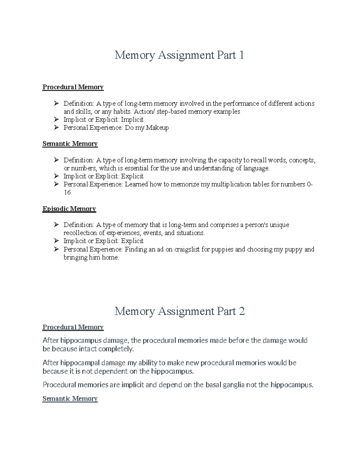 Memory Assignment Action Step Based Memory Examples Ø Implicit Or Explicit Implicit Ø 