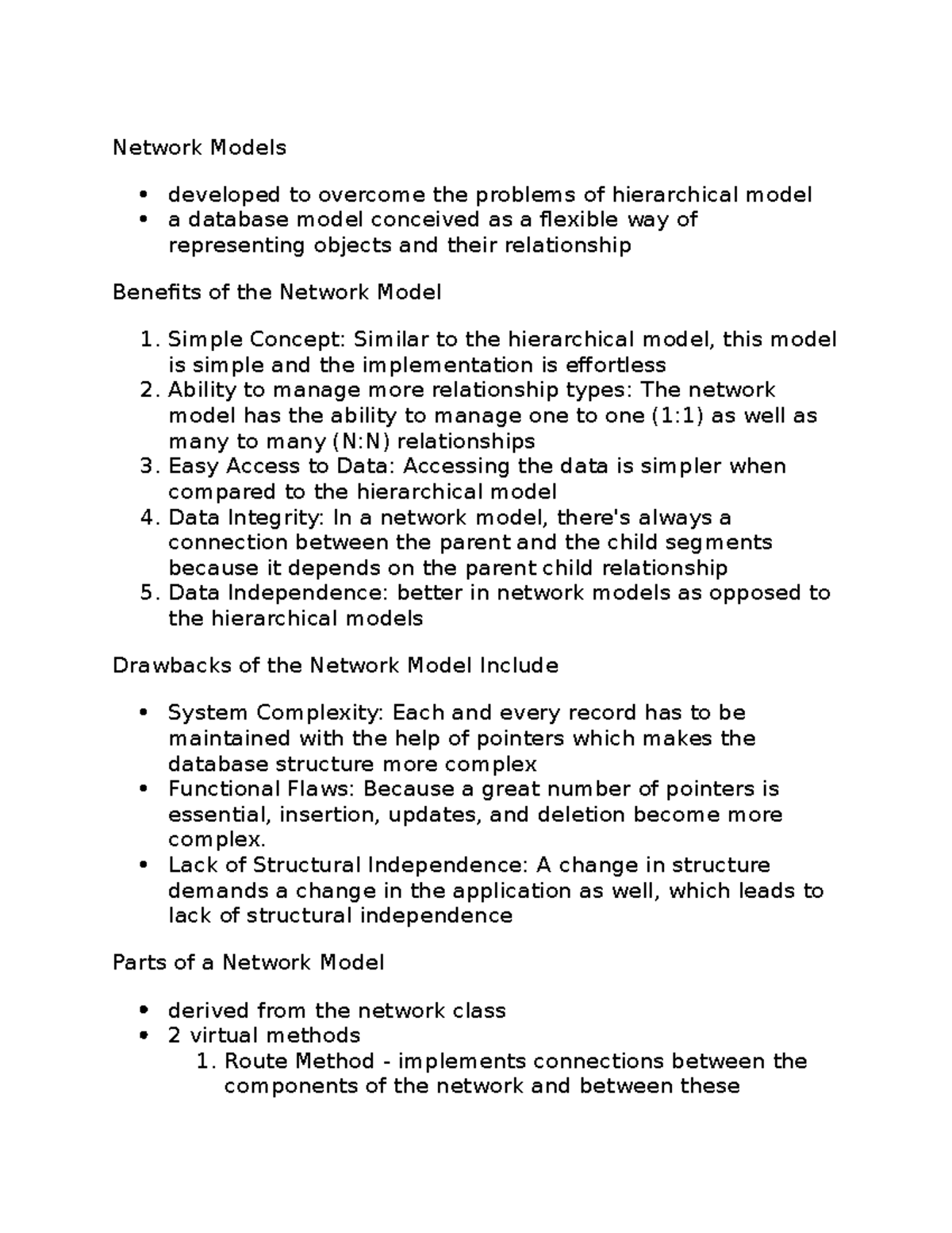 Management science lecture - Network Models developed to overcome the problems of hierarchical ...