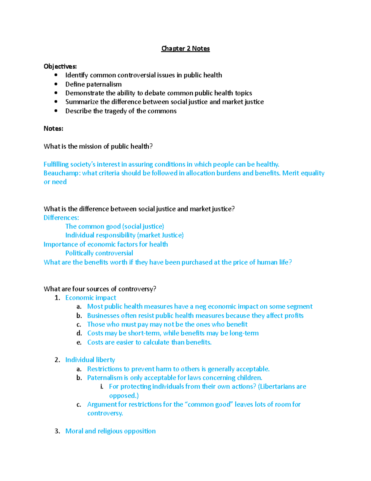 Chapter 2 and 3 Notes - Chapter 2 Notes Objectives: Identify common ...