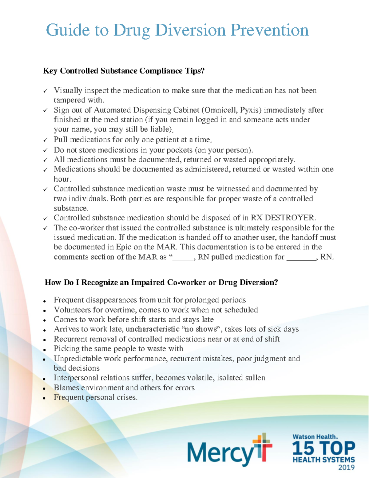 Guide to Drug Diversion Prevention - Key Controlled Substance ...