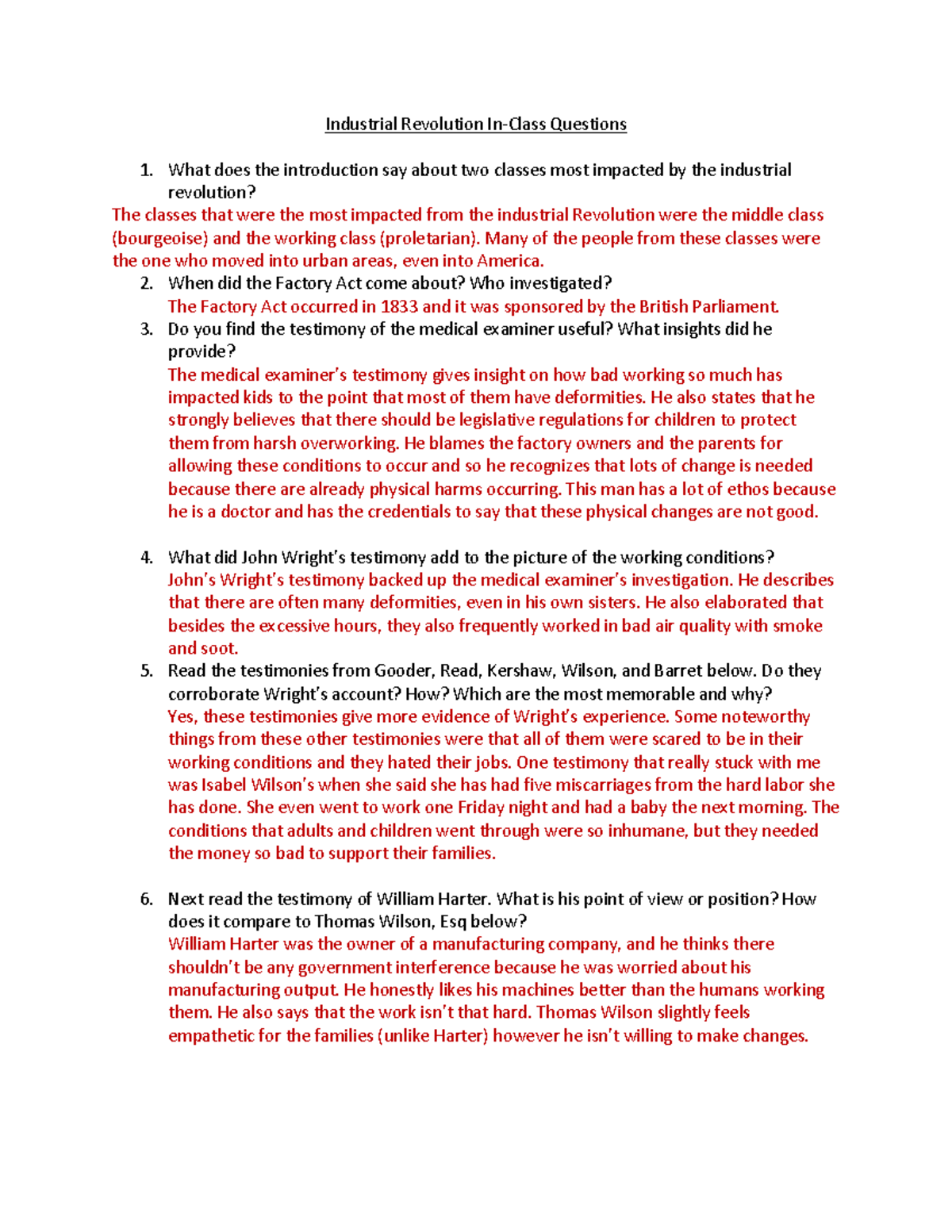 Industrial Revolution In Class Qs - Industrial Revolution In-Class ...