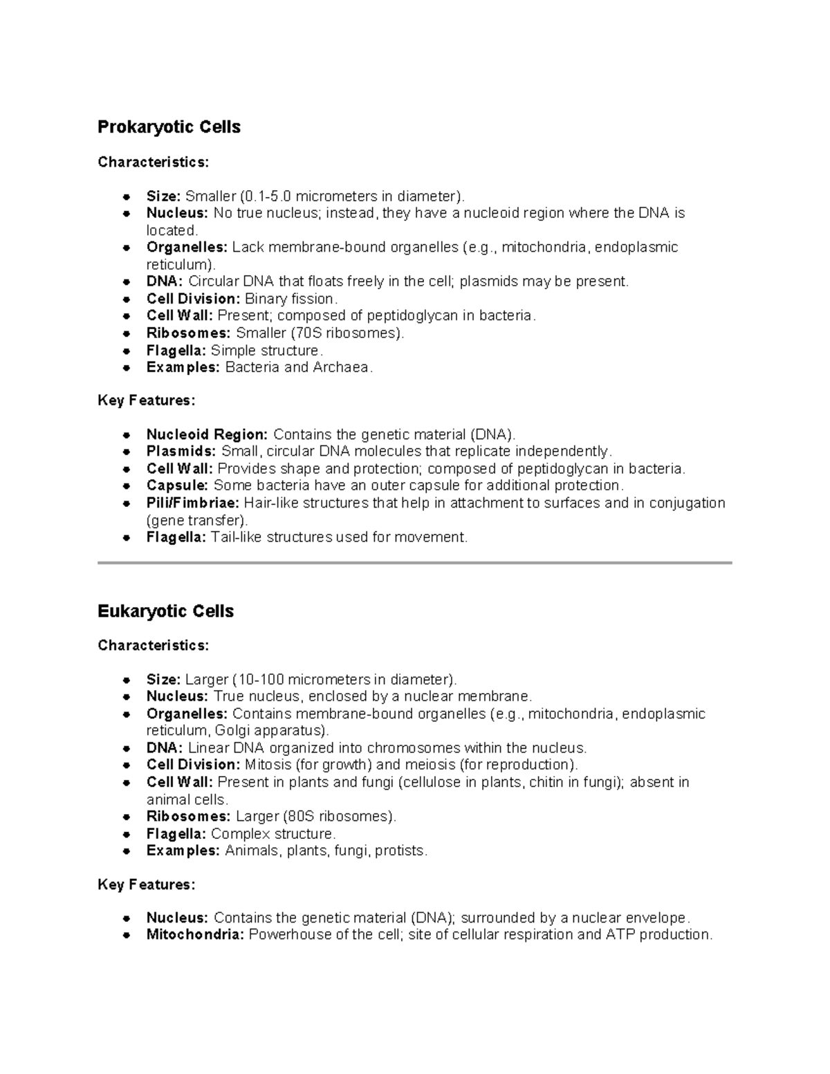 Bio - Prokaryotic cells vs Eukaryotic cells - Prokaryotic Cells ...