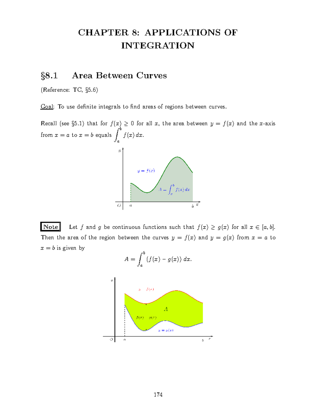 MA1102R 09chap8pt1 - Calculus - CHAPTER 8: APPLICATIONS OF INTEGRATION ...