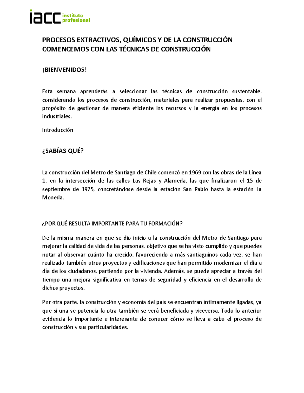 S7 NOTA Inicio Proqc 1202 DES - PROCESOS EXTRACTIVOS, QUÍMICOS Y DE LA CONSTRUCCIÓN COMENCEMOS ...