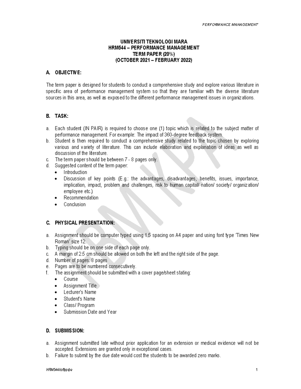 20214 OCT TERM Paper Guidelines - Basic Principles of Islamic Law ...