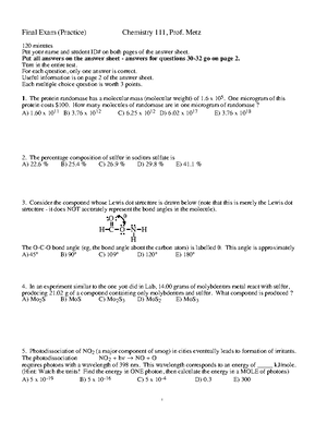 General Chemistry Chapter 6 - General Chemistry 101 Lecture Chapter 6: Electronic Structure of ...