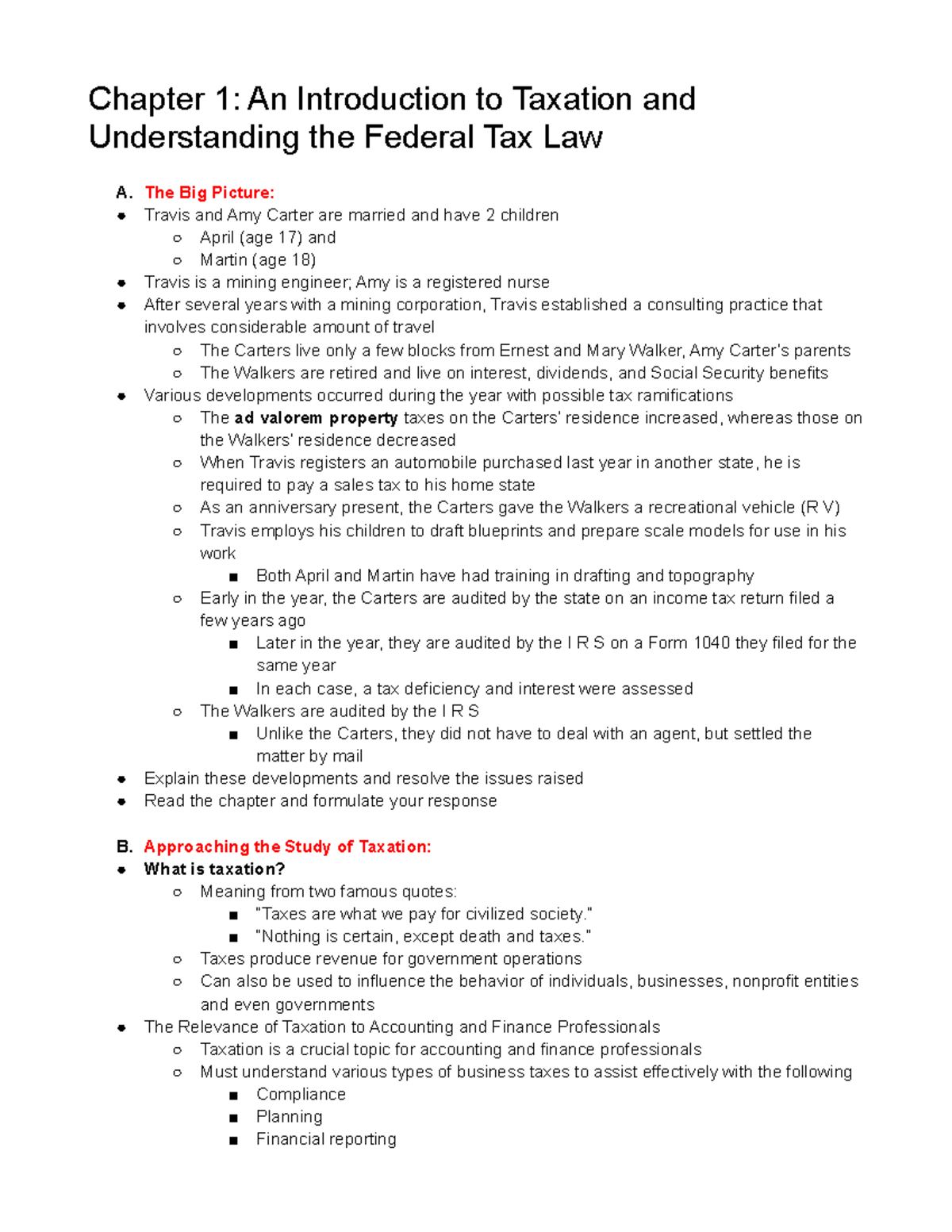 Chapter 1 An Introduction to Taxation and Understanding the Federal Tax ...