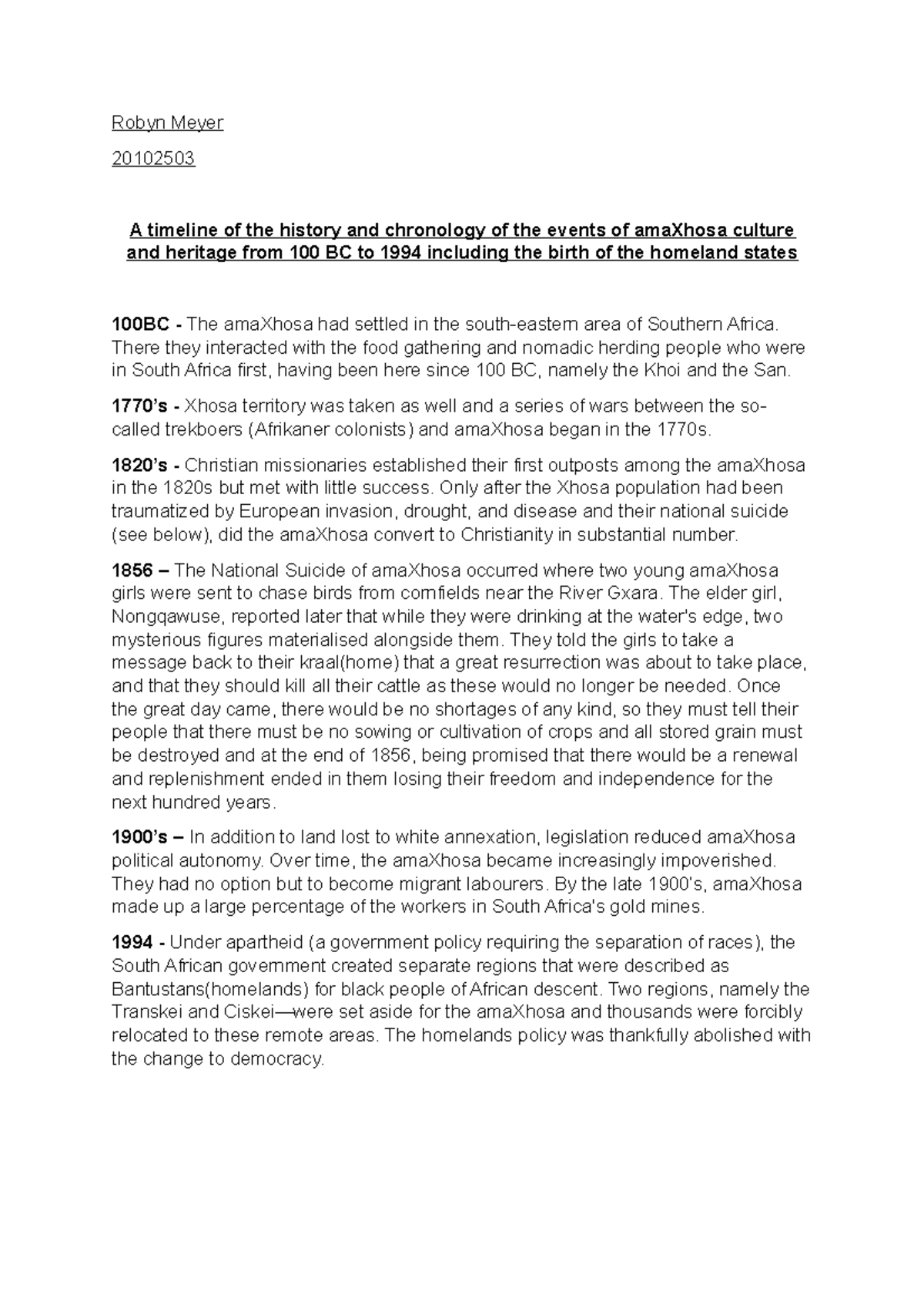 Robyn Meyer 2010 2503 Ice Task 1 - Robyn Meyer 20102503 A timeline of ...