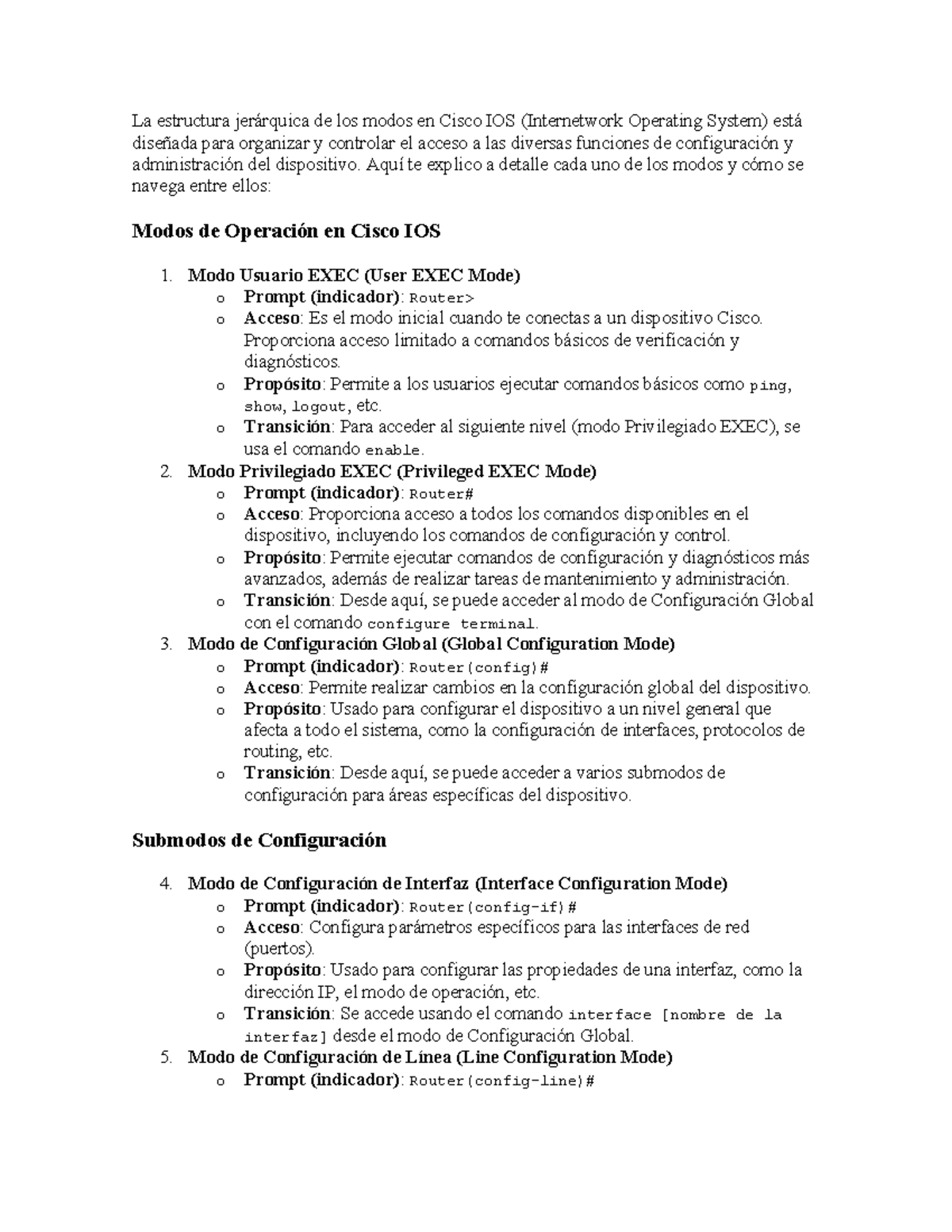 Jerarquia IOS - m,hgfdcvbnm,.- La estructura jerárquica de los modos en ...