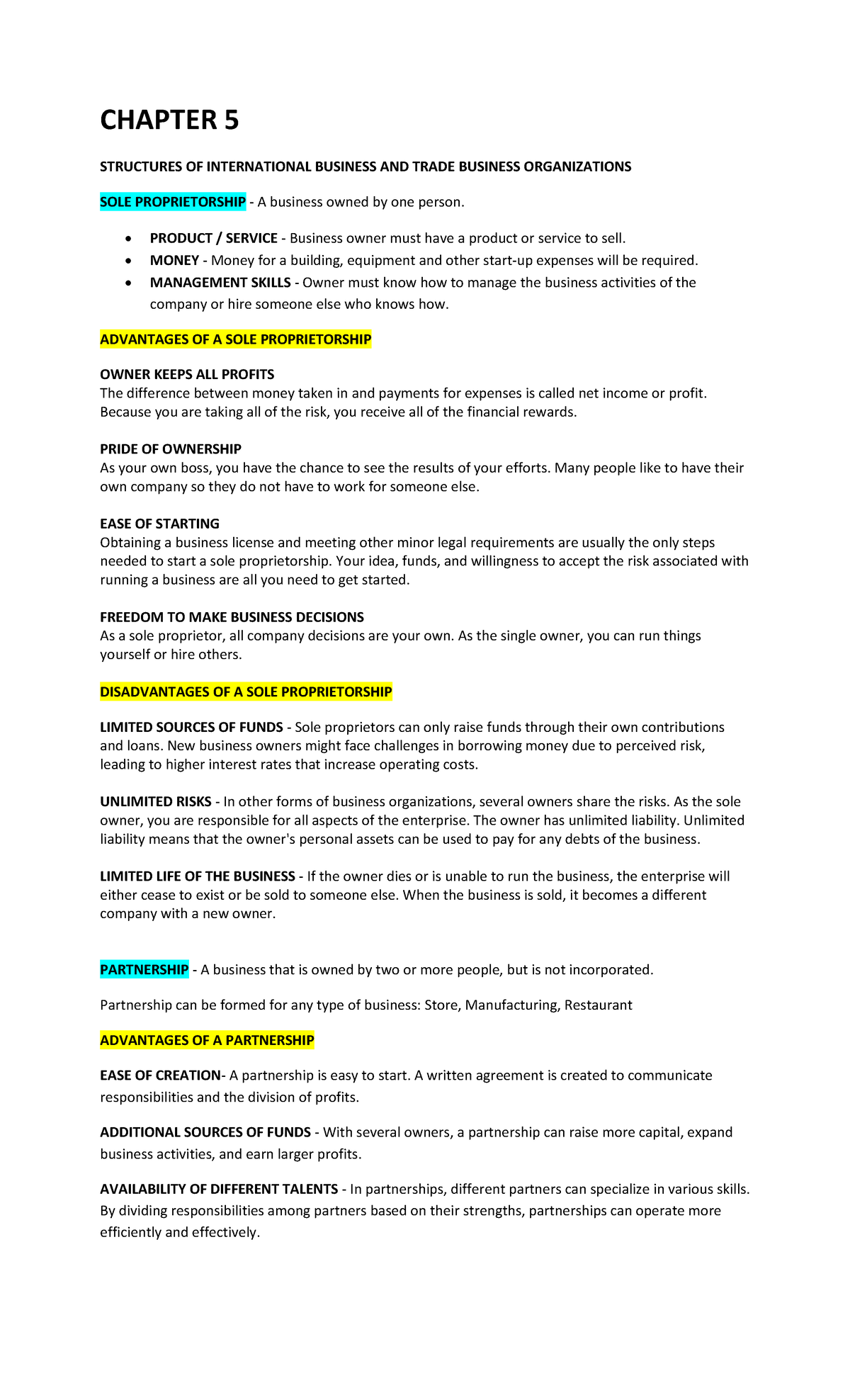 Chapter-5 - study notes - CHAPTER 5 STRUCTURES OF INTERNATIONAL ...