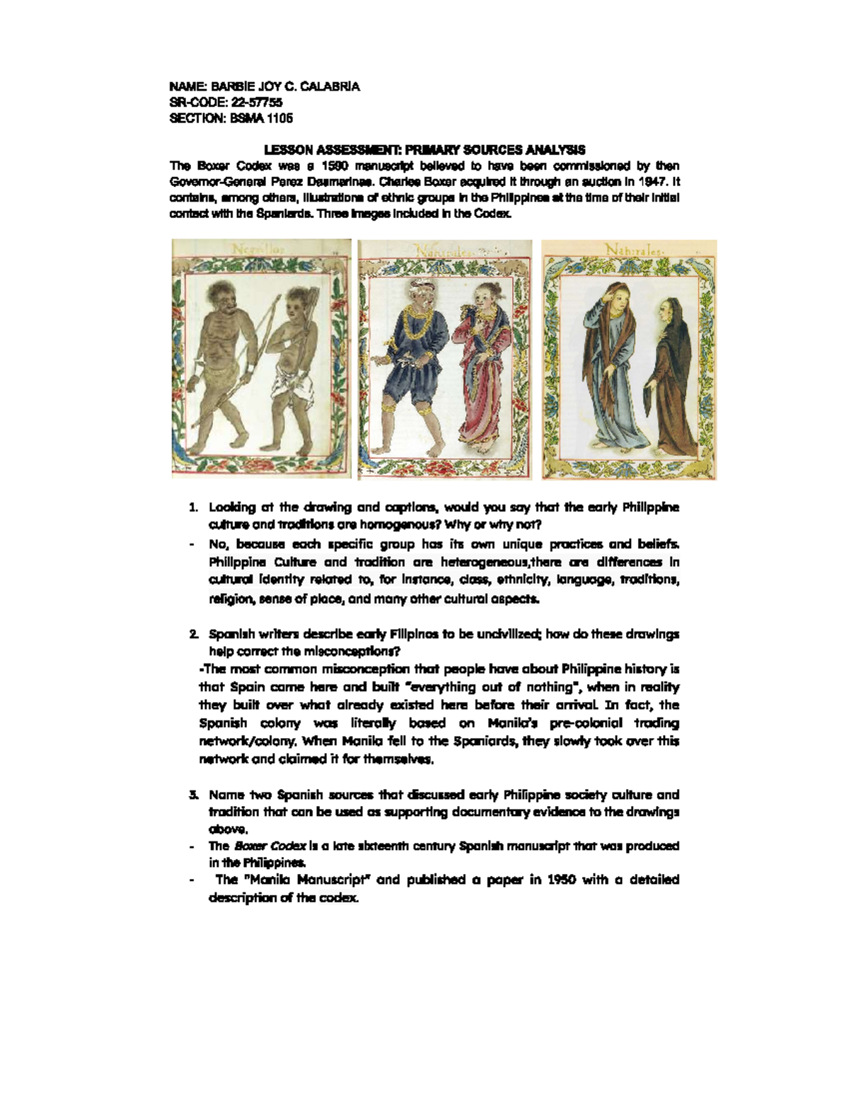 Primary Sources Analysis - Readings in Philippine History - Studocu