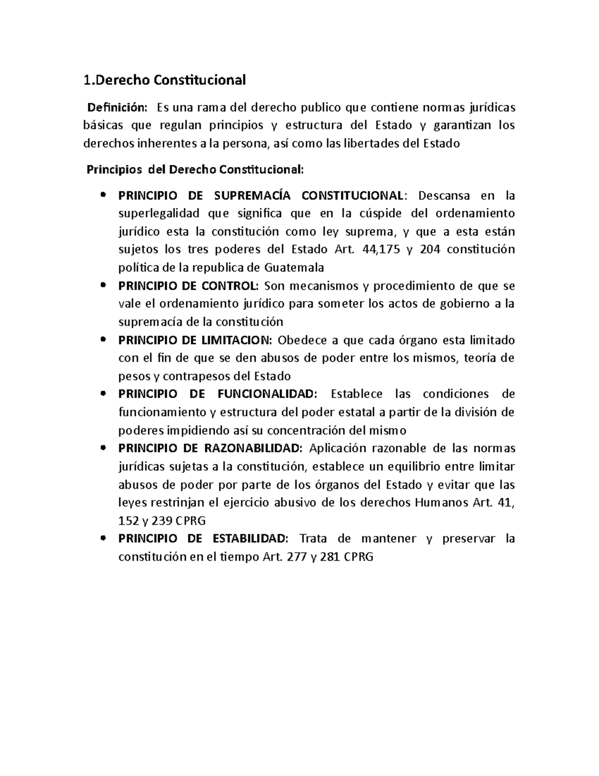 GUIA Desarrollada Derecho Constitucional - 1 Constitucional Definición ...