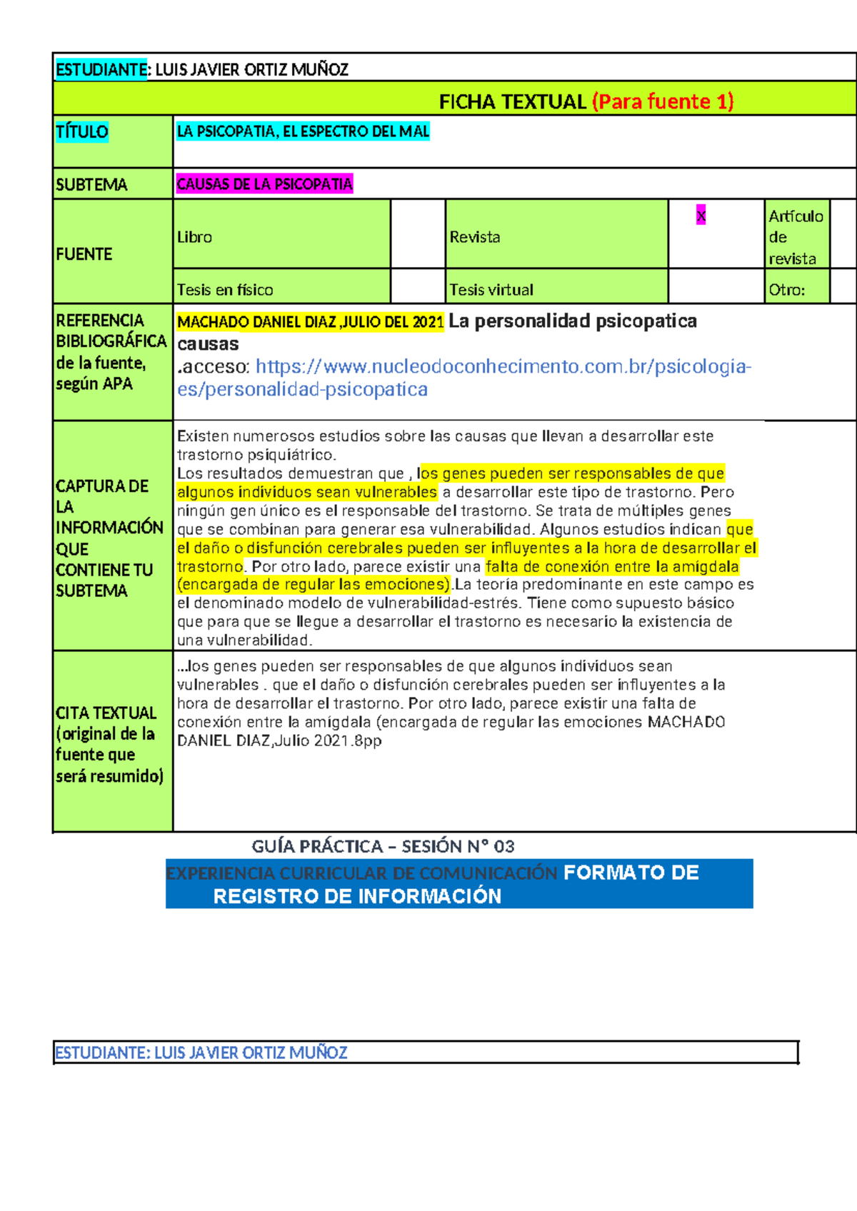 Ficha Textual Y Ficha Resumen 11 - ESTUDIANTE: LUIS JAVIER ORTIZ MUÑOZ ...