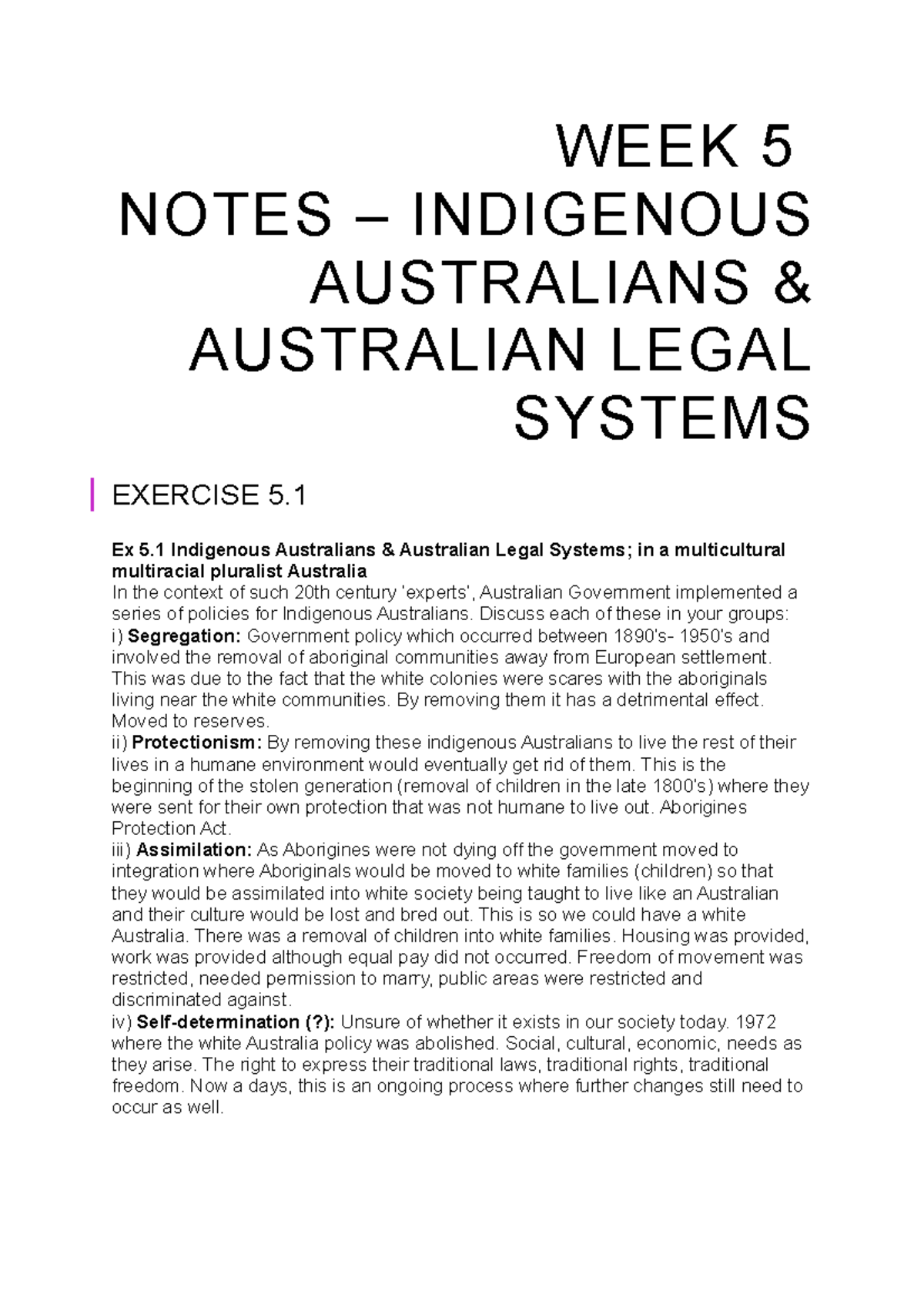 Session 5 Notes – Indigenous Australians & Australian Legal Systems ...
