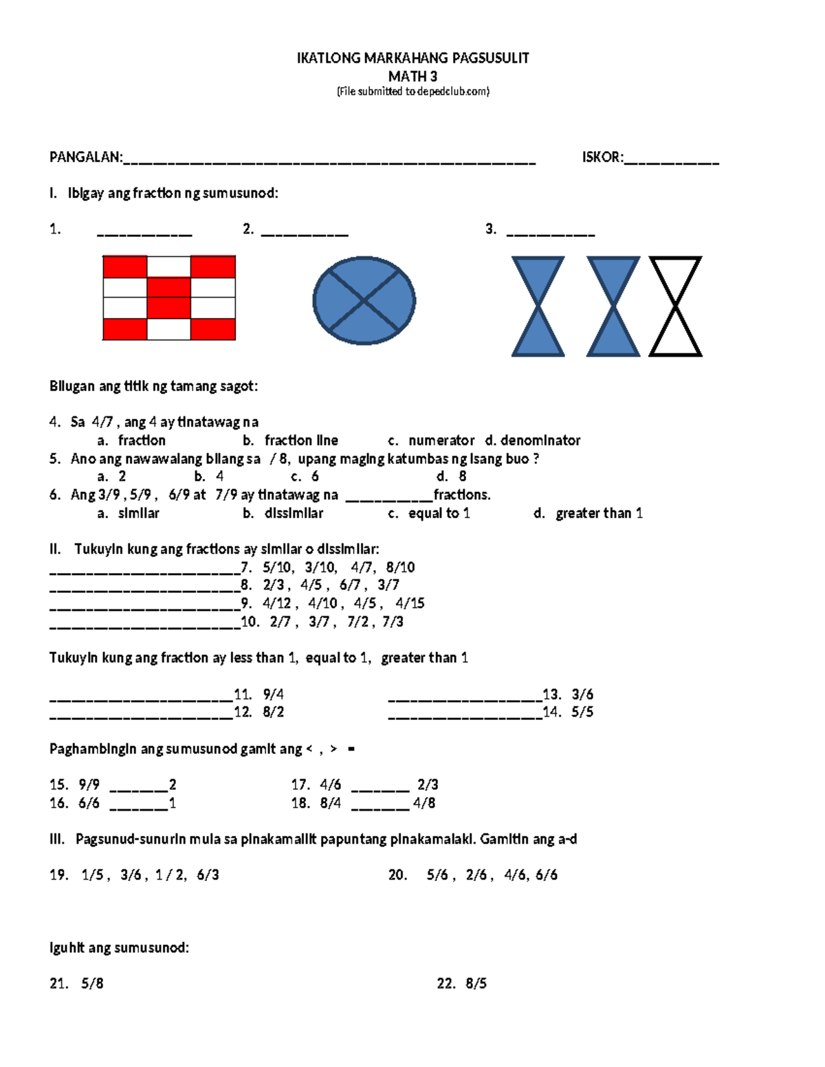 PT Mathematics 3 Q3 - IKATLONG MARKAHANG PAGSUSULIT MATH 3 (File ...