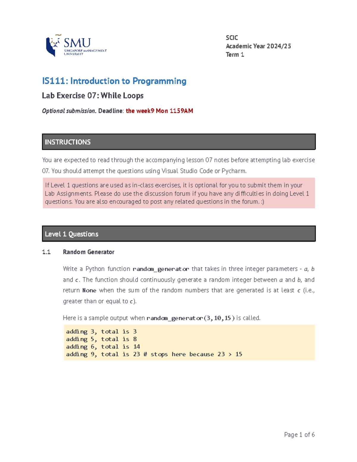 Ay24t1 is111 lesson 07 lab - Academic Year 2024/ Term 1 IS111 ...