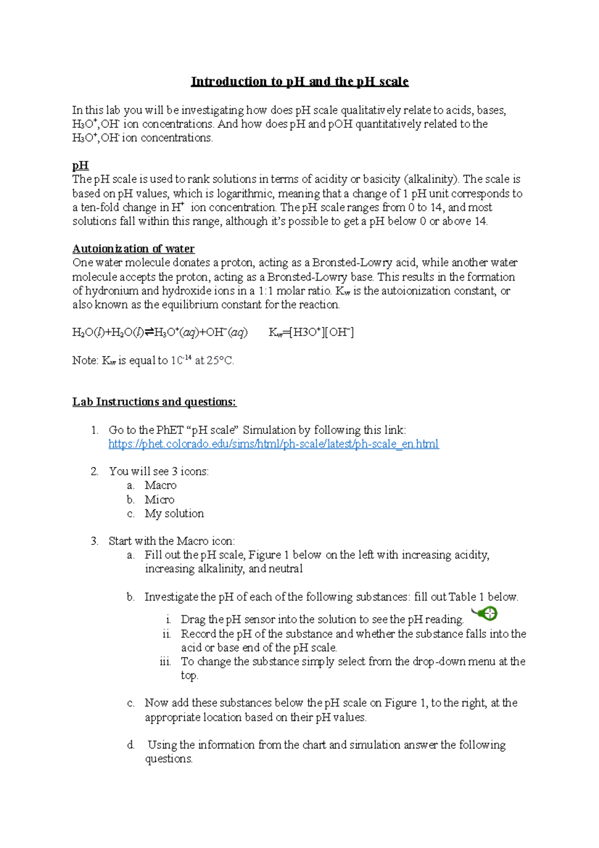 Introduction To P H And The P H Scale Introduction To PH And The PH