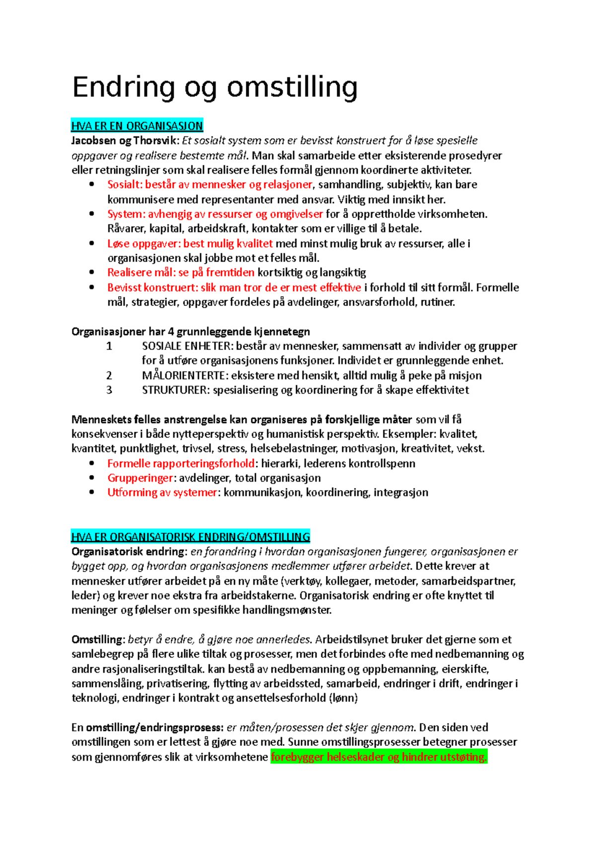 Endring og omstilling - Sosialt: av mennesker og relasjoner, samhandling, subjektiv, kan bare ...