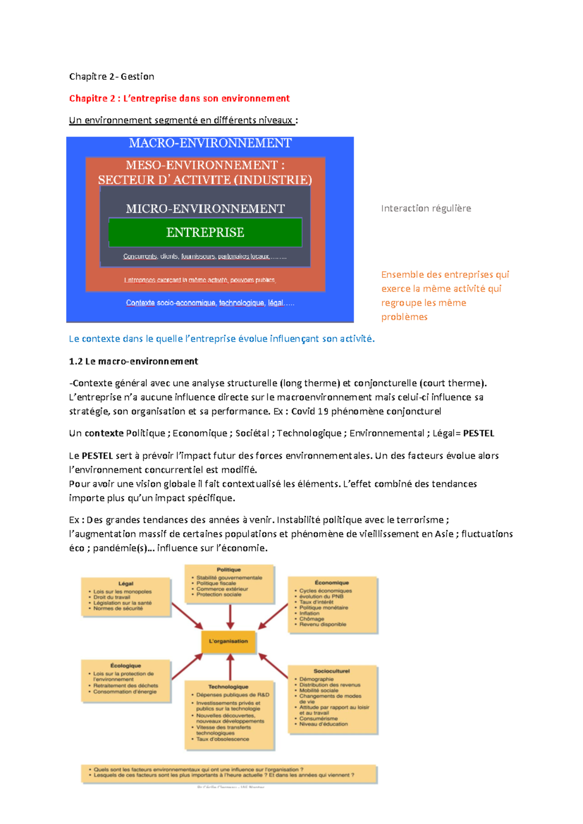 Chapitre 2 Gestion Lisa - Chapitre 2- Gestion Chapitre 2 : L’entreprise dans son environnement ...