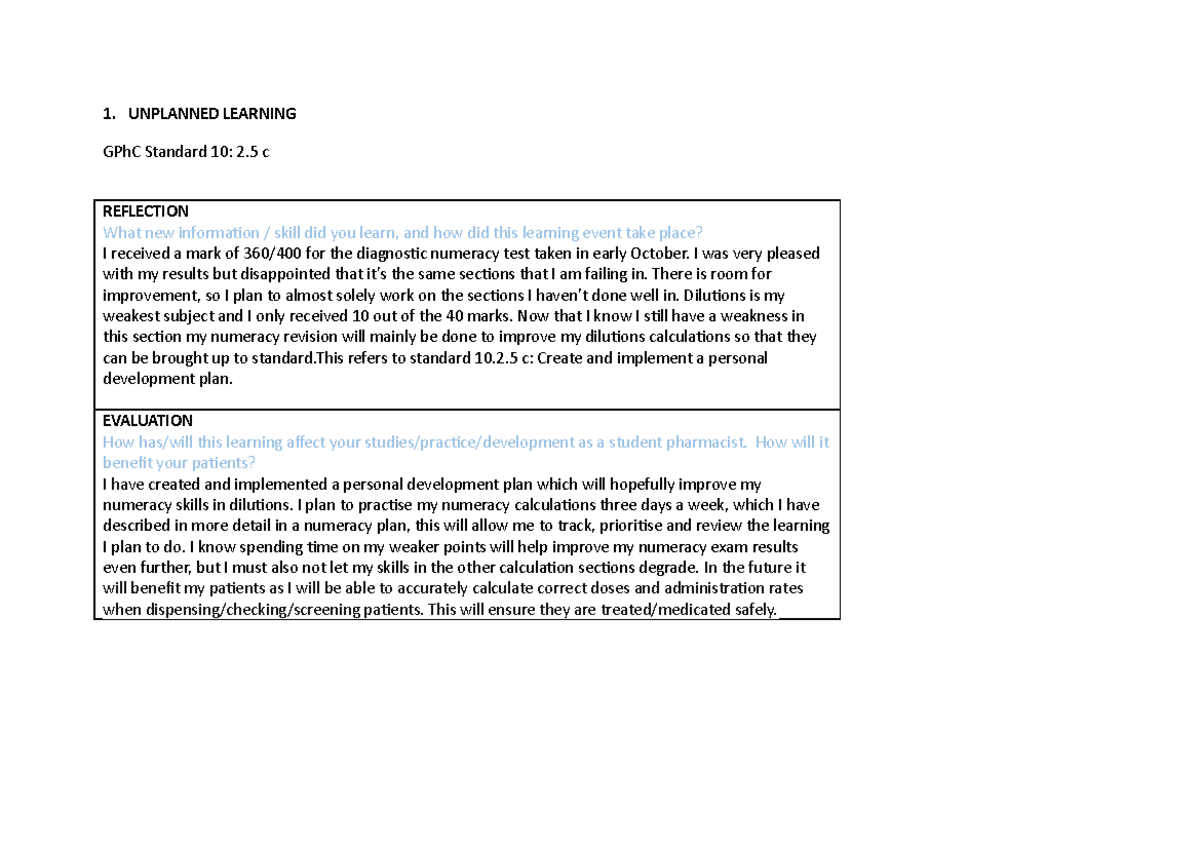 Math Continuing Professional Development Portfolio of Evidence py364 ...