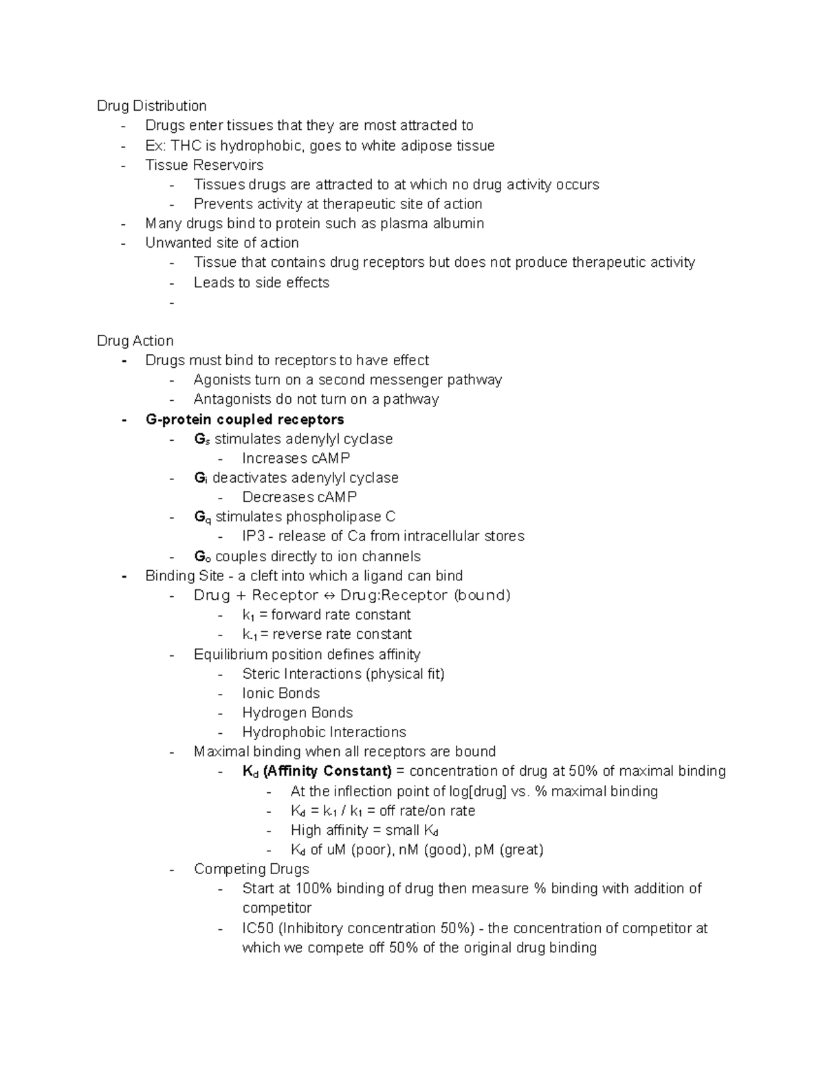 Lecture 3 Drug Action - Spring 2019 - Drug Distribution - Drugs enter ...