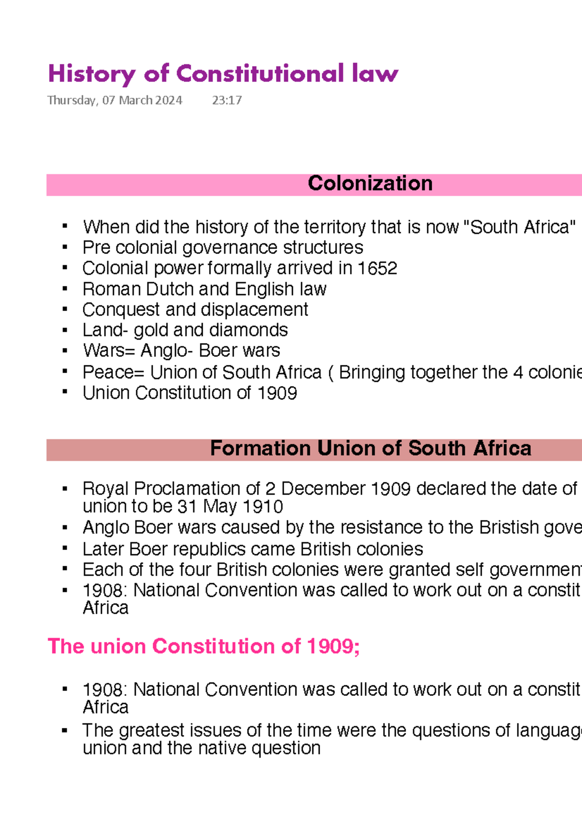 History of Constitutional law - Colonization When did the history of ...
