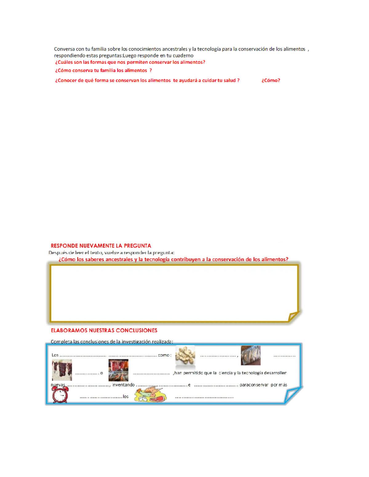 Actividad LOS Alimentos - Tecnologia - Studocu