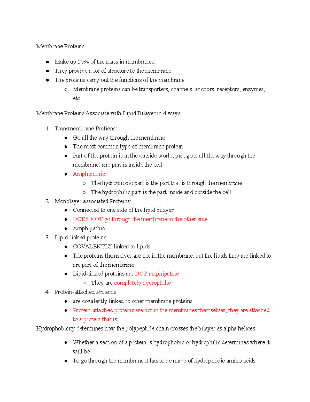 BIOL300 CH 11 and 12 - Chapters 11 and 12 Membrane Proteins - Membrane ...